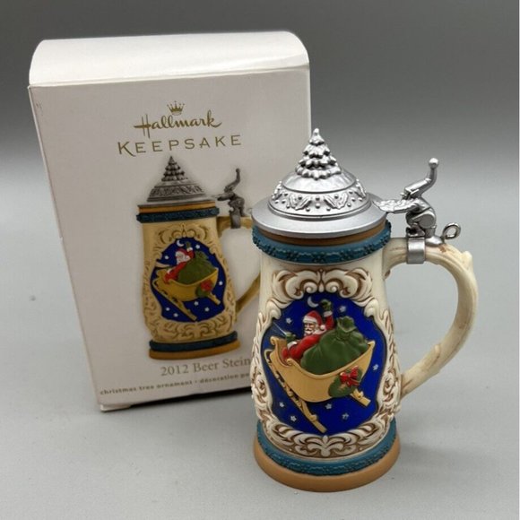 Hallmark | Holiday | Hallmark Keepsake Ornament Beer Stein Hinged Lid ...